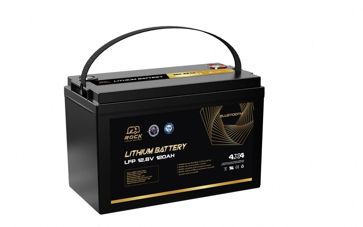 4x Rock 12V 120Ah LiFePO4 Battery with Bluetooth – Top Lithium Battery