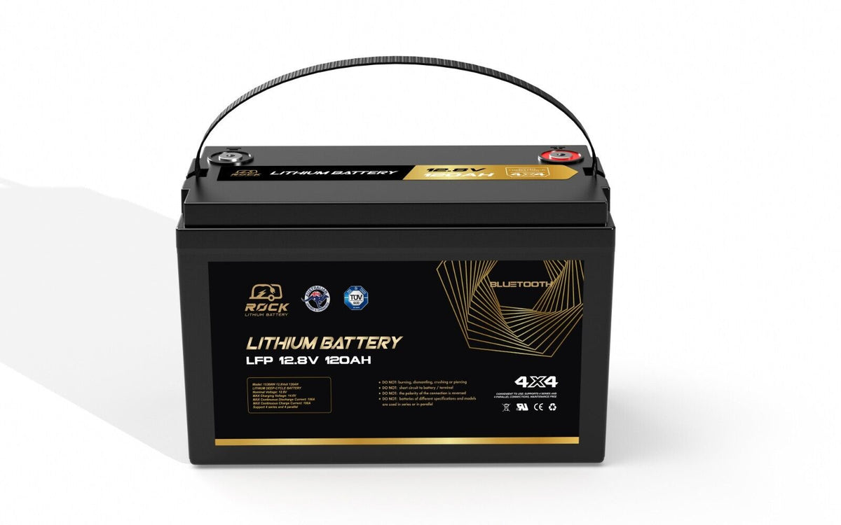 4x Rock 12V 120Ah LiFePO4 Battery with Bluetooth – Top Lithium Battery