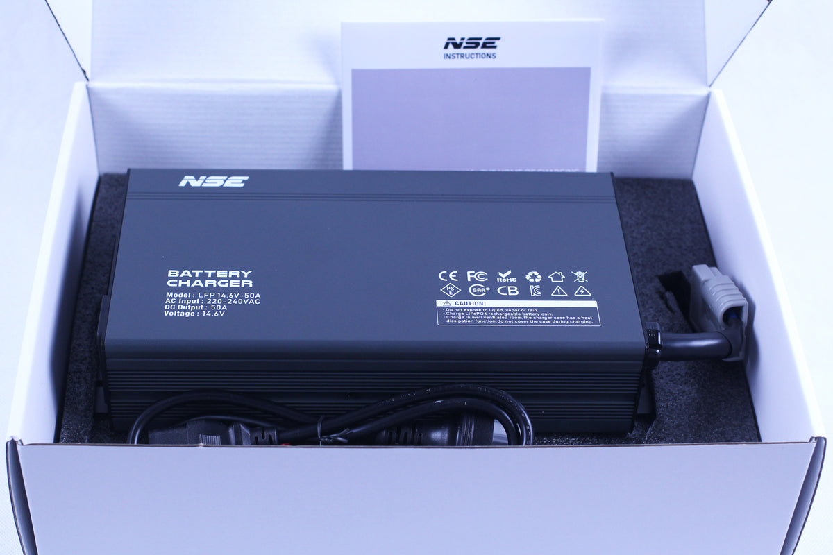 NSE 12V 50A Lithium Battery Charger AC240V to DC14.6V 50Amps – Top ...